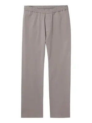 Barena Venezia Tapered Garment-dyed Cotton-blend Gabardine Trousers - Gray