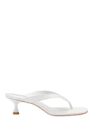 REFORMATION Sophie Heeled Croc-effect Sandals - Ivory