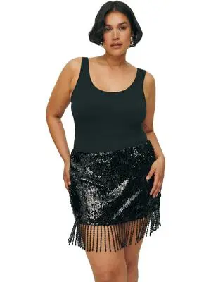 REFORMATION Martina Mini Skirt - Black