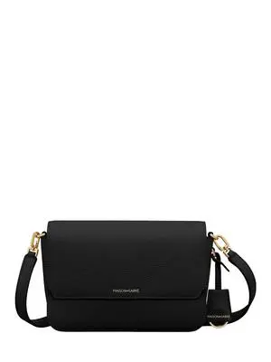 MAISON DE SABRE Leather Flap Bag - Black Caviar