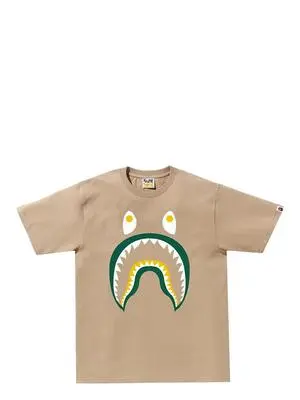 A BATHING APE Colors Shark Ponr Tee Shirt - Beige