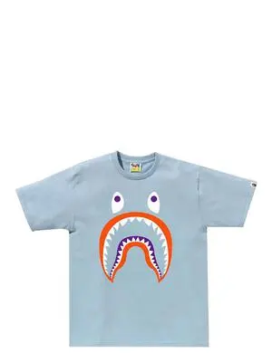 A BATHING APE Colors Shark Ponr Tee Shirt - Sax