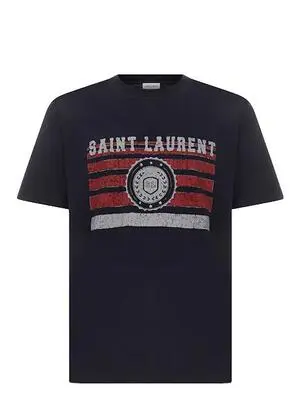 Saint Laurent League Print T-shirt - Navy Blue