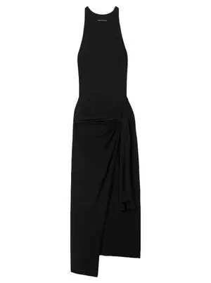 Another Tomorrow Net Sustain Stretch-jersey Midi Dress - Black