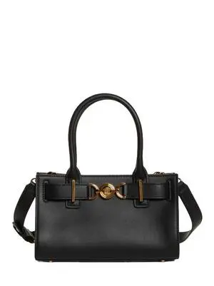 Versace Medusa Small Belted Leather Tote - Black-versace Gold