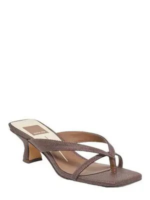 Dolce Vita Brevel Kitten Heel Flip Flop - Chocolate Raffia