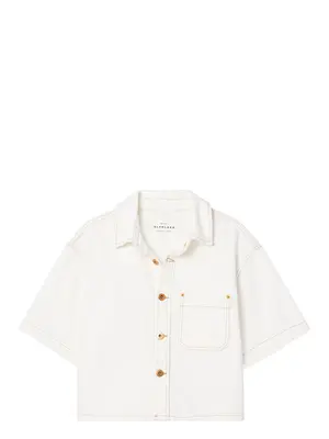SLVRLAKE Cara Cropped Denim Shirt - White