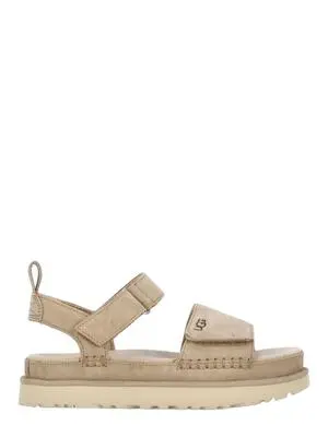 UGG Ugg Goldenstar Suede Platform Sandals Beige