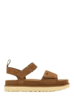 UGG Goldenstar Suede Platform Sandals - Brown