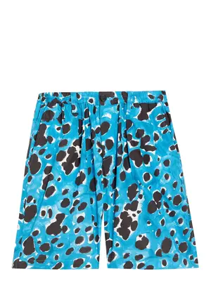 Marni Printed Cotton Shorts - Azure