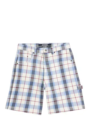 JACQUEMUS JACQUEMUS Checked Cotton-Blend Drill Shorts