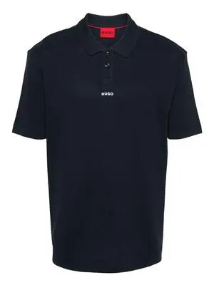 Hugo Logo-print Polo Shirt - Blue