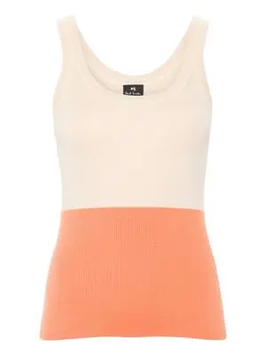 Paul Smith Colourblock Ribbed Tank Top - Neutrals