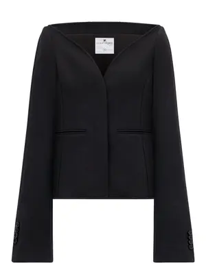 COURREGES Ellipse Heritage Collarless Blazer - Black