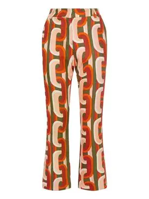 LA DOUBLEJ La DoubleJ 24/7 Prometheus-Print Kick-Flare Trousers