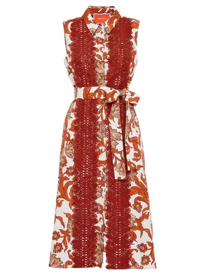 La DoubleJ Tootsie Lace-panel Midi Dress - White