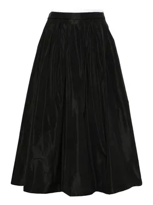 Maje Contrast-waistband Midi Skirt - Black