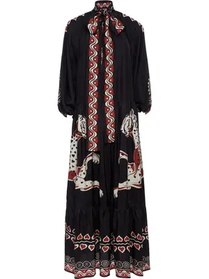 LA DOUBLEJ La DoubleJ Athena Animal-Print Silk Dress