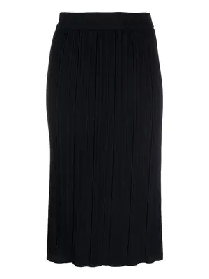 Thom Browne Plissé Virgin-wool Midi Skirt - Blue
