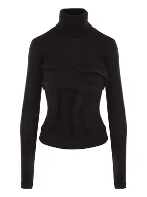 JORDANLUCA Gathered-detail Layered Jumper - Black