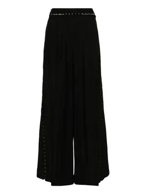 MUGLER Hook & Eye Wide-leg Trousers - Black
