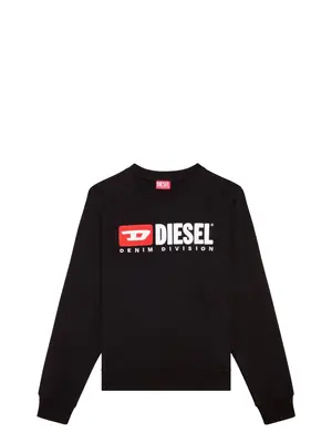 DIESEL S-boxt-div Cotton Sweatshirt - Black