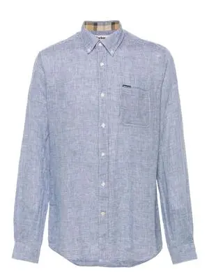 Barbour Linen Checked Shirt - Blue