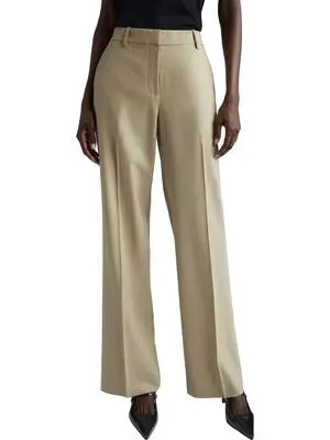 Lafayette 148 New York Lafayette 148 New York Gates Stretch Wool Straight Leg Trousers Plaster
