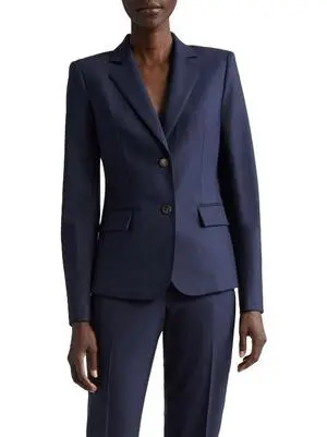 Lafayette 148 New York Lafayette 148 New York Fitted Stretch Wool Blazer Ink