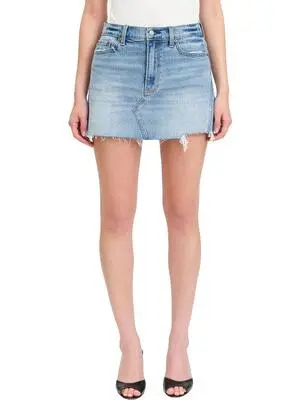 DAZE Malibu Distressed Denim Mini Skirt - Obviously Vintage