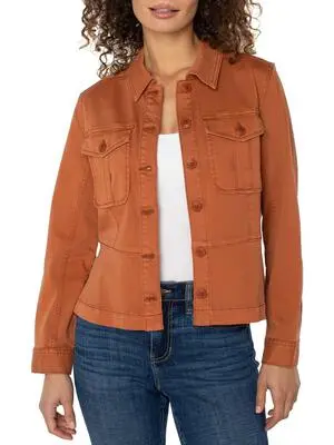 LIVERPOOL Liverpool Los Angeles Peplum Twill Trucker Jacket Ginger Spice