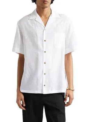 Versace Barocco Jacquard Camp Shirt - Optical White