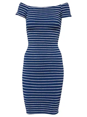 Hunza G Grace Striped Midi Dress - Blue