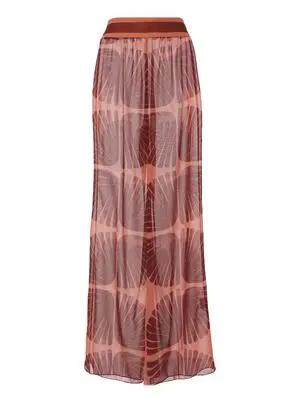 Johanna Ortiz Printed Georgette Wide-leg Pants - Brown