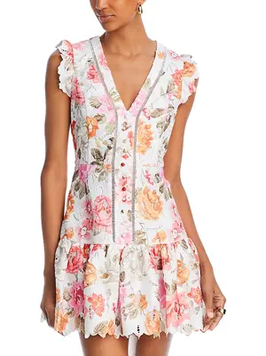 Aqua Lace Floral Dress Exclusive Multi