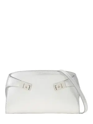 FERRAGAMO Ferragamo Hug Mini Leather Crossbody Bag Argento