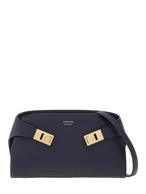 FERRAGAMO Hug Mini Leather Crossbody Bag - Midnight