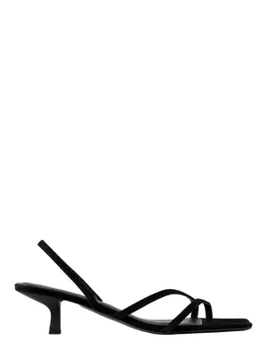 ST. AGNI Pina Suede Slingback Sandals - Black