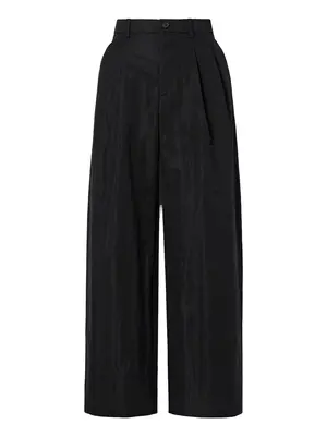 Wardrobe.NYC Pleated Wide-leg Twill Pants - Black