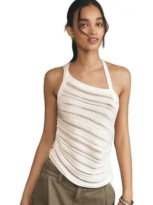 Anthropologie Asymmetric Sweater Tank Top White