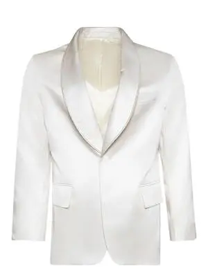 BODE Roping Shawl Collar Tuxedo Jacket - Ecru