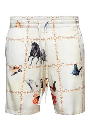 NAHMIAS Wildlife Silk Shorts - White