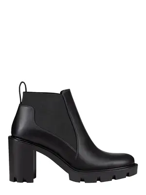 CHRISTIAN LOUBOUTIN 70mm Marchacroche Leather Chelsea Booties - Black