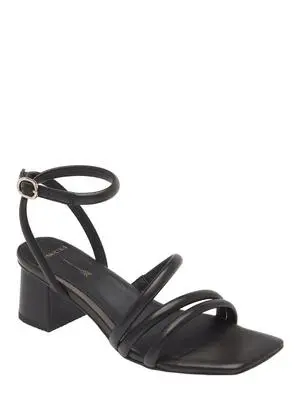 FRANKIE4 Ramsay Leather Block Heel Sandal - Black