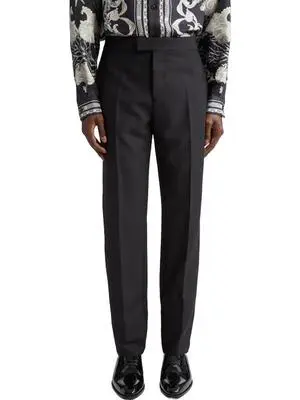 Versace Pleated Wool & Mohair Dress Pants - Black