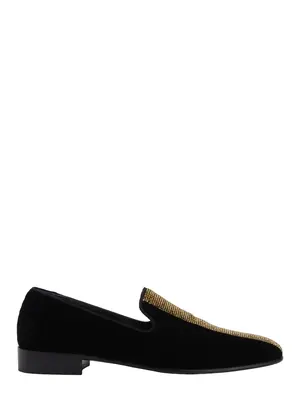 GIUSEPPE ZANOTTI Tuxedo Velvet Loafers - Black