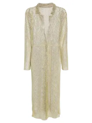 Philosophy Di Lorenzo Serafini Crystal-embellished Midi Shirt Dress - Green