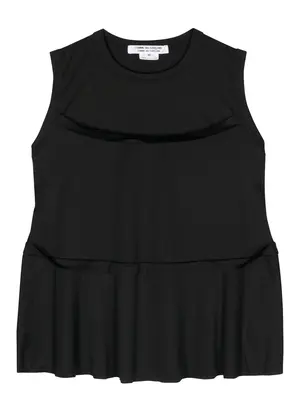 Comme Des Garçons Tiered Sleeveless Top - Black
