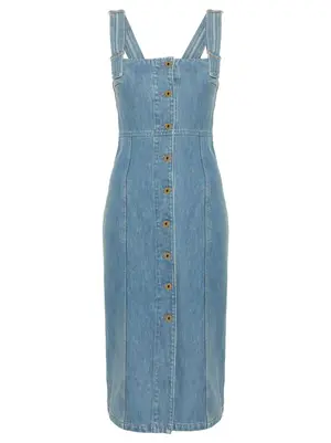 Patou Denim Midi Dress - Blue
