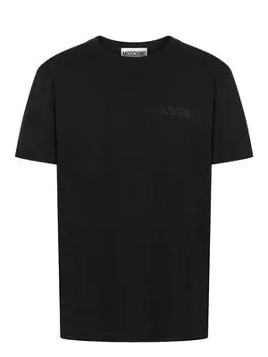 Moschino Logo-raised Cotton T-shirt - Black